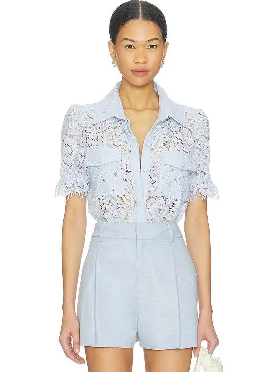 Generation Love Mina Lace Shirt - Light Blue