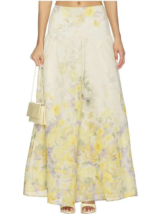 MORE TO COME Carson Skirt - Yellow Floral