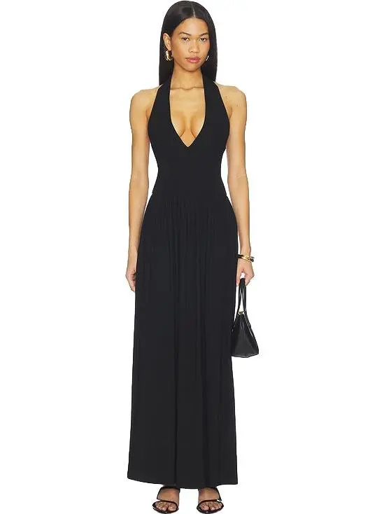 ALL THE WAYS Tenley Halter Maxi Dress - Black