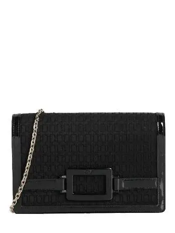 ROGER VIVIER Cross-body Bag In Textile Fibers And Leather - Black