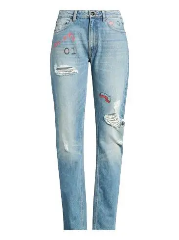 SEMICOUTURE Cotton Denim Straight-leg Jeans - Blue