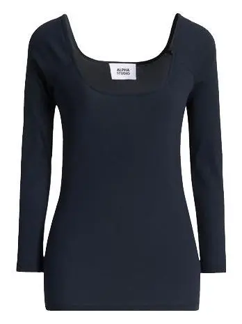 Alpha Studio Cotton-elastane T-shirt - Midnight Blue