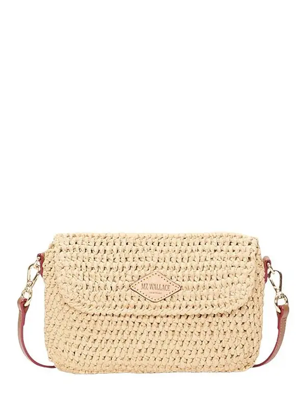 Mz Wallace Mini Convertible Crossbody - Camel Crochet/gold