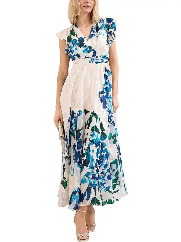 PHASE EIGHT Liana Burnout Maxi Dress - Blue