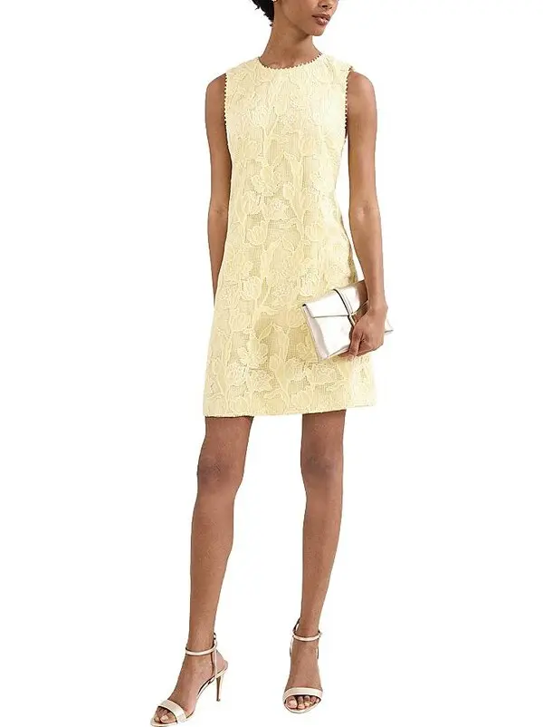PHASE EIGHT Lace Mini Dress - Pale Yellow