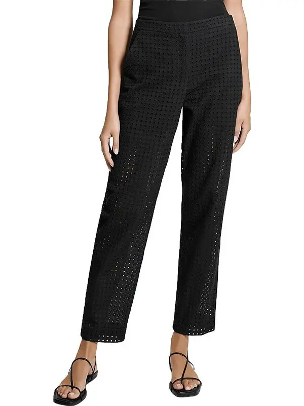 Theory Eyelet Embroidered Pants - Black