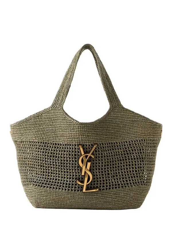 Saint Laurent Icare Maxi Raffia Tote - Green