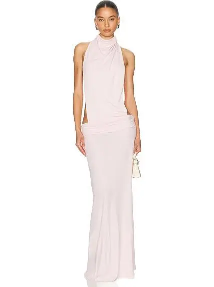 AYA MUSE Ione Halterneck Maxi Dress - Blush