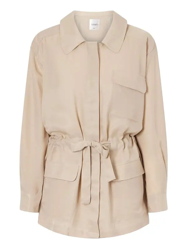 LESET Kim Drawstring Tencel Jacket - Beige