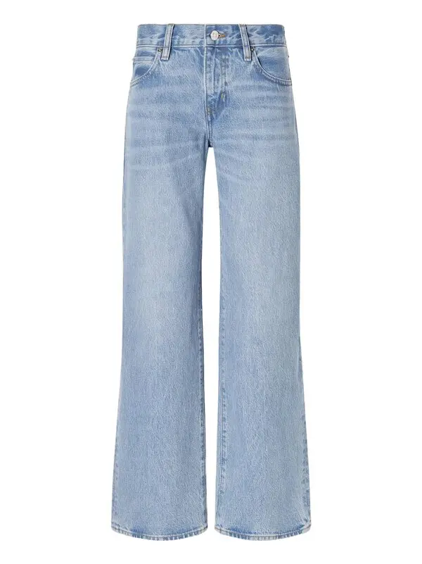 FRAME Low Rise Straight Leg Jeans - Blue