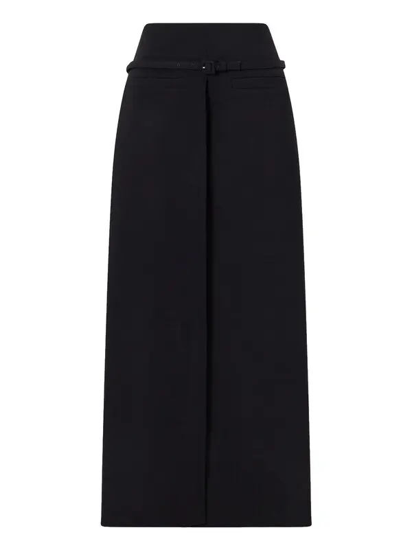 COURREGES Wool-blend Maxi Skirt With Belt - Black