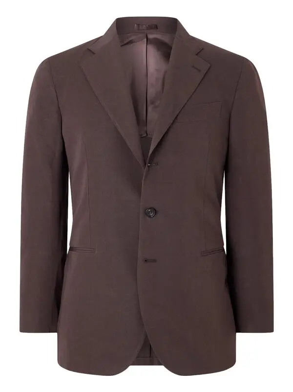 J. MUESER Cotton And Linen-blend Suit Jacket - Brown