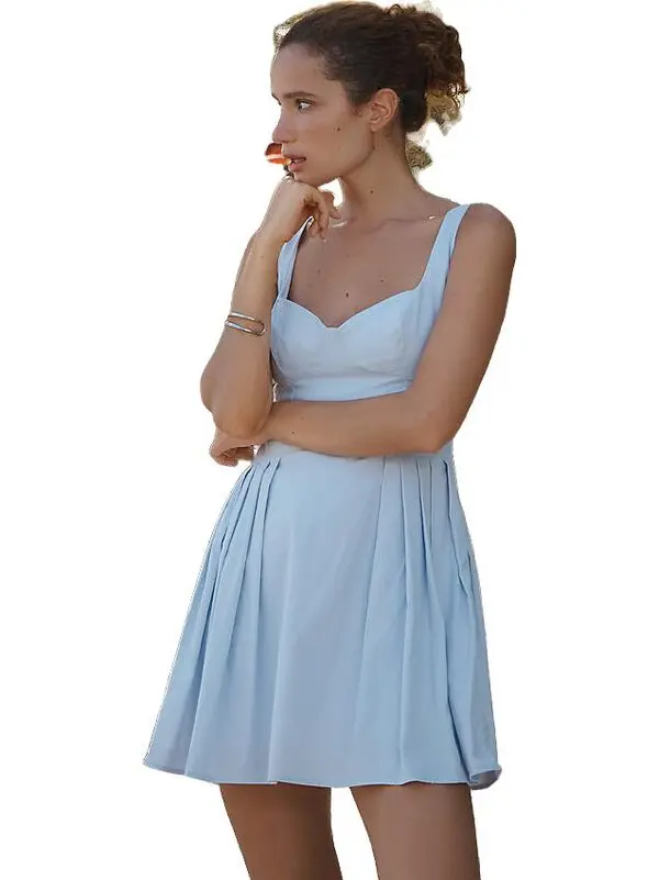 Peixoto Eden Sweetheart Mini Dress - Cloud Blue