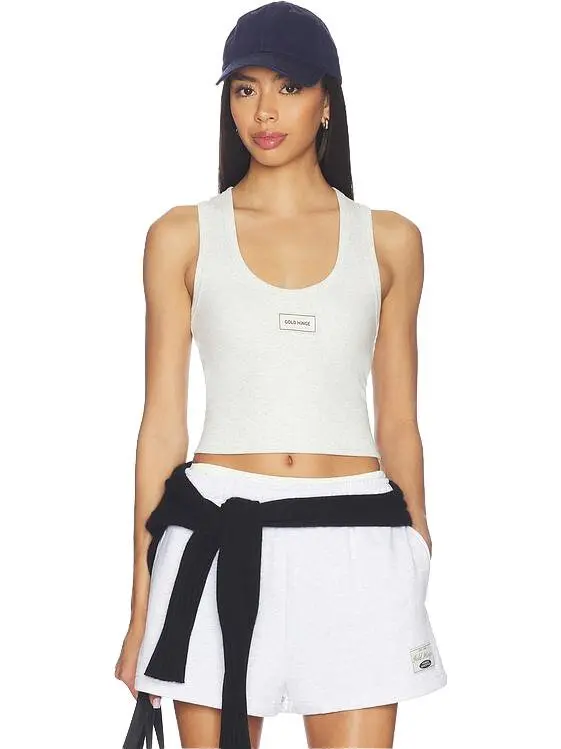 GOLD HINGE Ribbed Cotton Tank Top - Grey