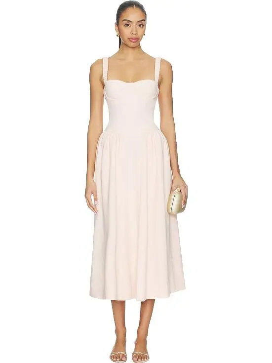Majorelle Evan Midi Dress - Peach