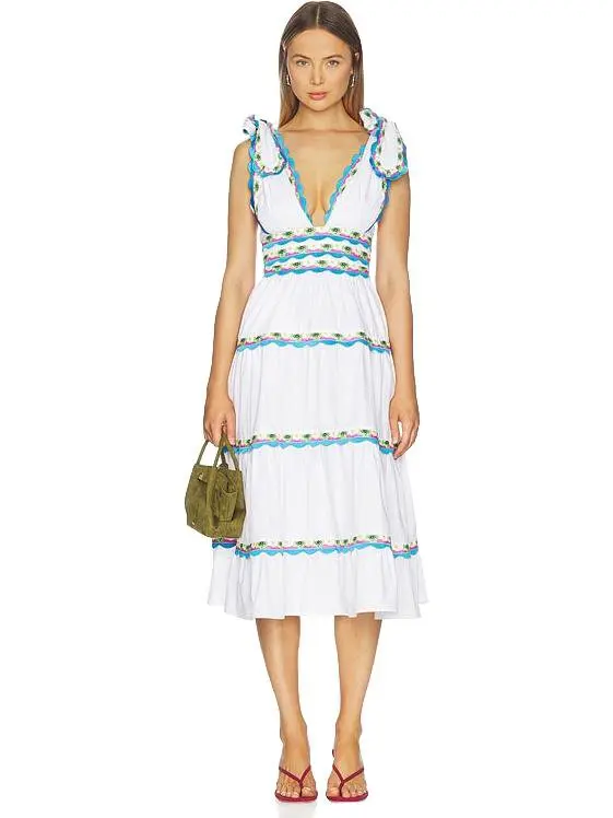 Celiab Chelili Dress White - White,blue