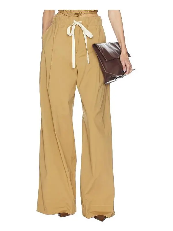 A.L.C. James Wide Leg Drawstring Trousers - Tan