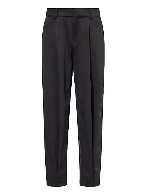 PEACHY DEN Bardot Wide-leg Woven Trousers - Onyx