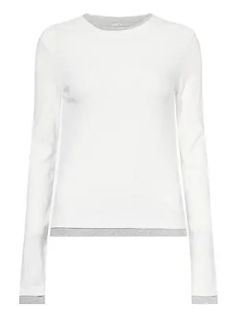 ST. AGNI Layered Slim-fit Cotton Top - White