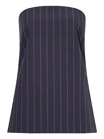 ST. AGNI Striped Strapless Cotton-blend Top - Ink