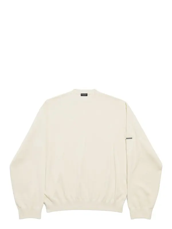 Balenciaga Crewneck Cashmere Knit Sweater - Cream