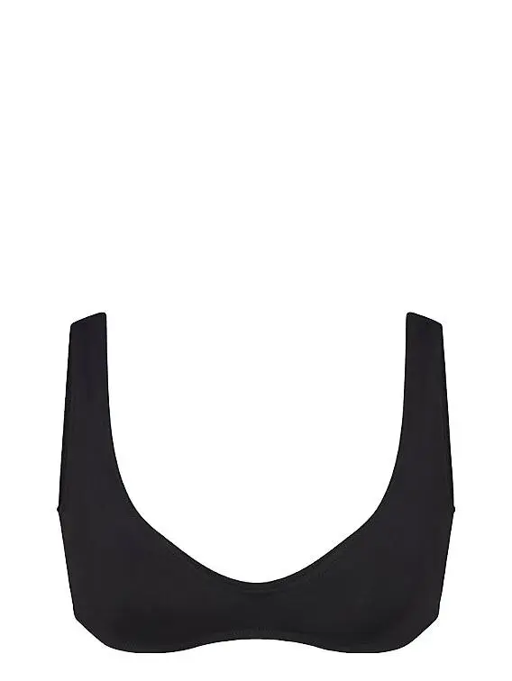 SKIMS Signature Swim Plunge Bikini Top - Onyx