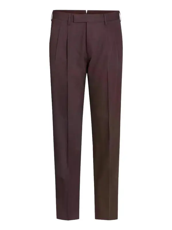 Zegna Pleated Pressed-crease Trousers - Brown