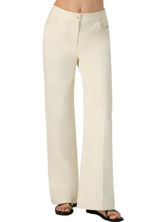IVONNE Cotton Wide-leg Pants - Ivory
