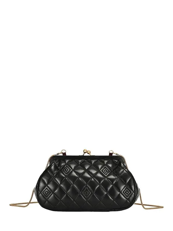 OLD TREND Petunia Small Quilted Leather Crossbody - Black