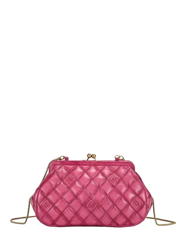 OLD TREND Petunia Small Quilted Leather Crossbody - Fuchsia