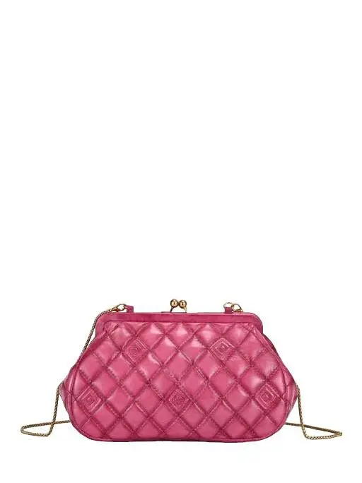 OLD TREND Petunia Small Quilted Leather Crossbody - Fuchsia