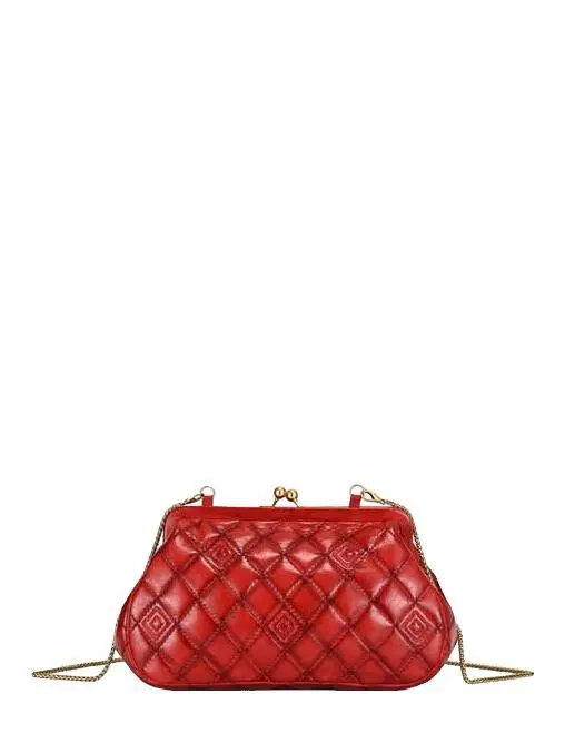 OLD TREND Petunia Small Quilted Leather Crossbody - Red