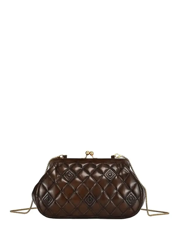 OLD TREND Petunia Small Quilted Leather Crossbody - Stone
