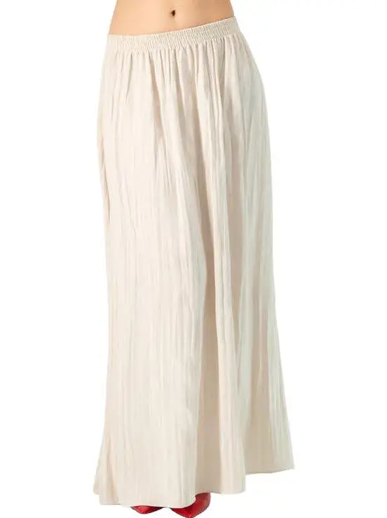 IVONNE Wide Midi Skirt With Slit - Ivory