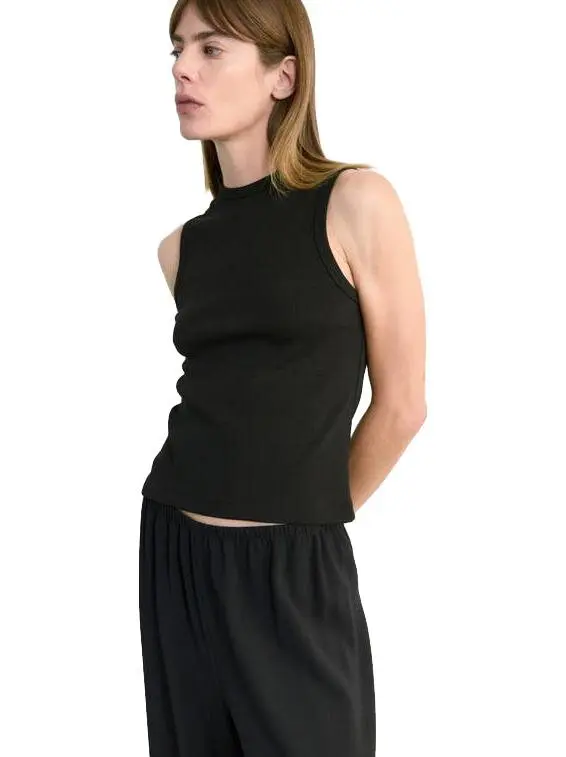Almina Concept Classic Round Neck Tank - Black