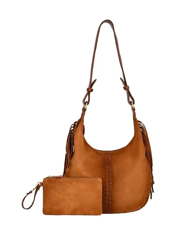 OLD TREND Hydrangea Large Vintage Ombre Shoulder Bag - Cognac