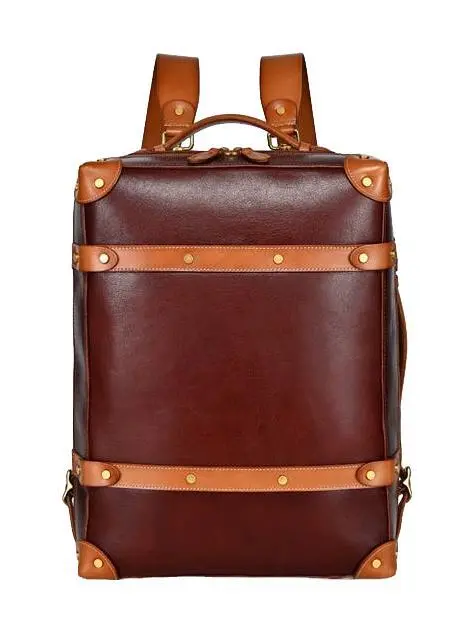OLD TREND Speedwell Small Leather Trunk Backpack - Brown