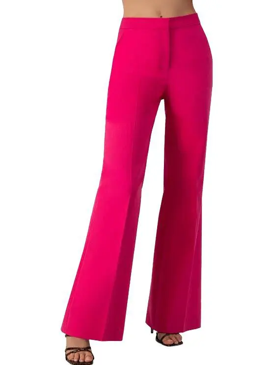 IVONNE Flared Semi-bell Bottom Trousers - Fuchsia
