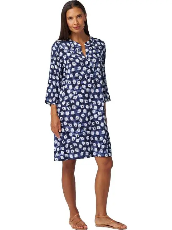 FRANNE GOLDE Paloma Shibori Print Dress - Indigo
