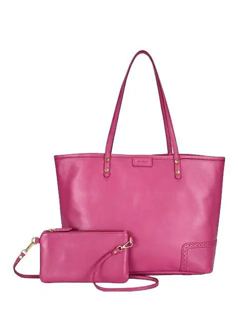 OLD TREND Camellia Medium Reversible Leather Tote - Fuchsia