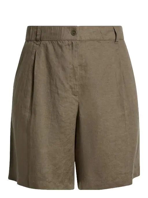 Eileen Fisher Organic Linen Walking Shorts - Walnut