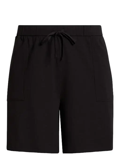 Eileen Fisher Stretch Organic Cotton Drawstring Shorts - Black