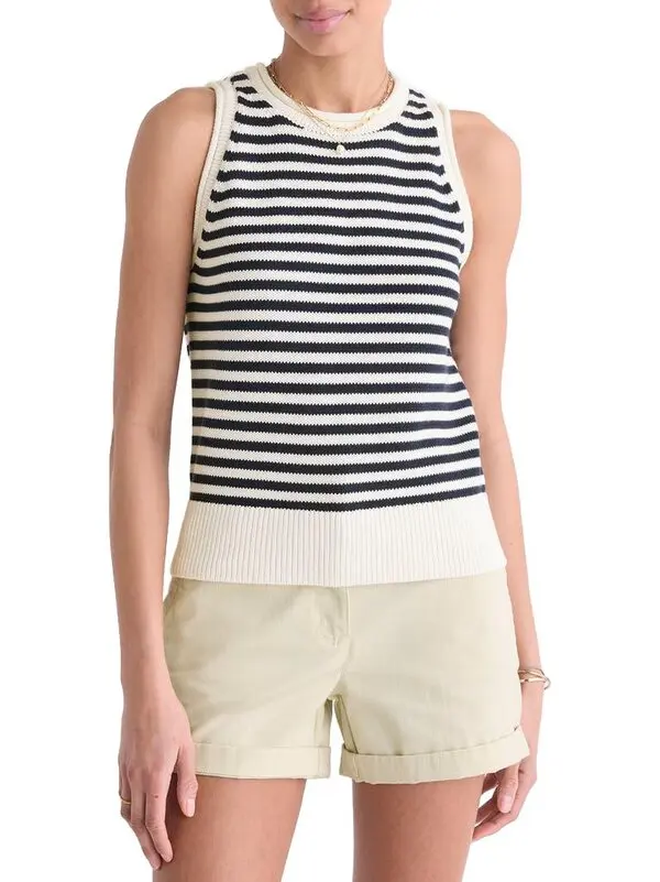 Vineyard Vines Stripe Sweater Tank - Stripe Nautical Navy
