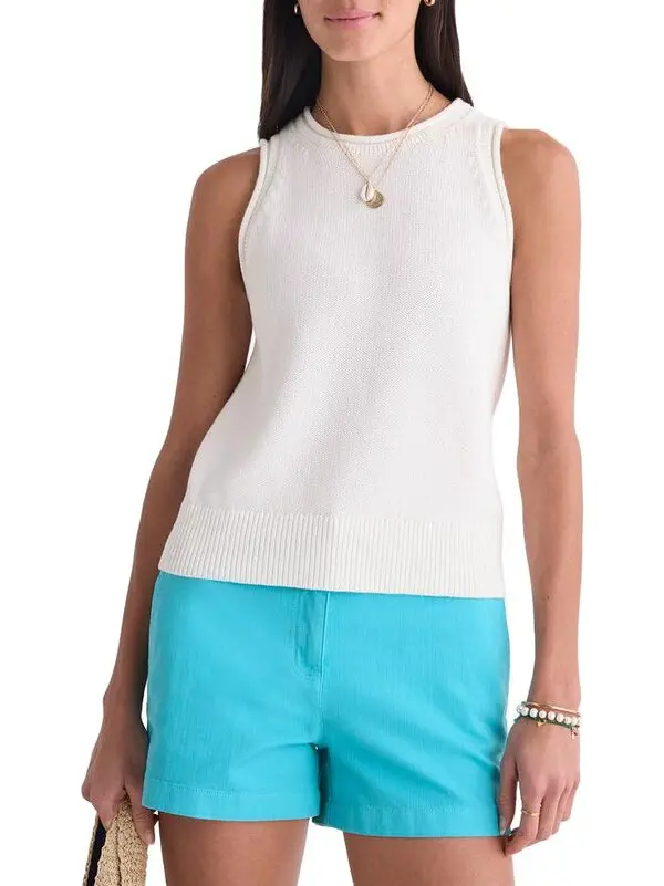 Vineyard Vines Stripe Sweater Tank - White Cap