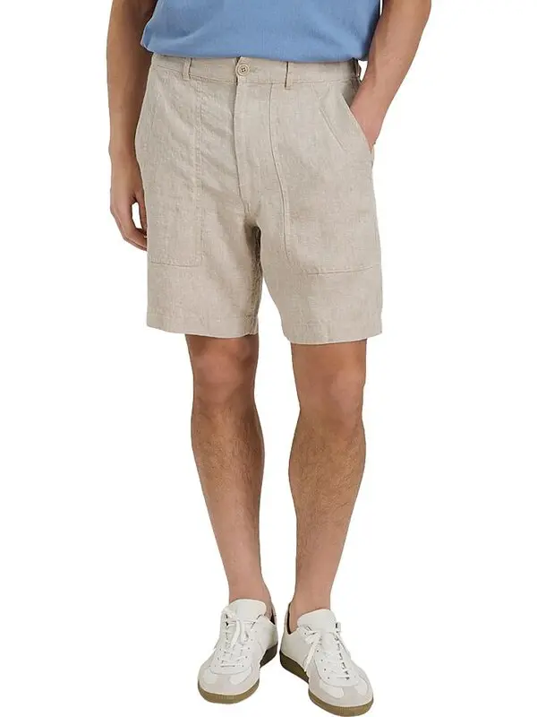 ALEX MILL Straight Fit 8" Pull On Field Shorts - Flax