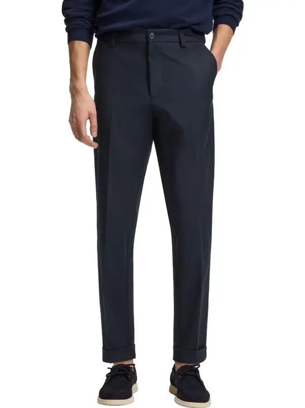 BOSS Kane Flat Front Straight Leg Pants - Dark Blue