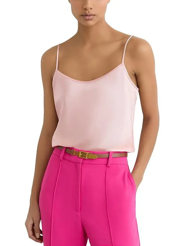 REISS Corey Silk Cami - Pink