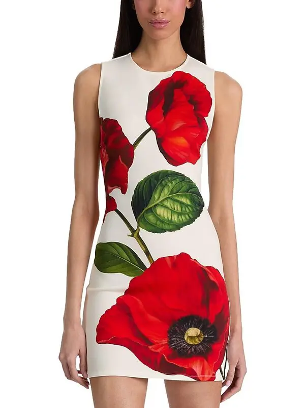 Alice + Olivia Wynell Fitted Mini Dress - Summer Poppy