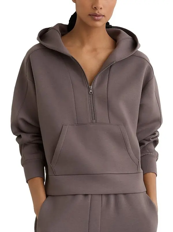 REISS Lockie Hoodie - Taupe Brown