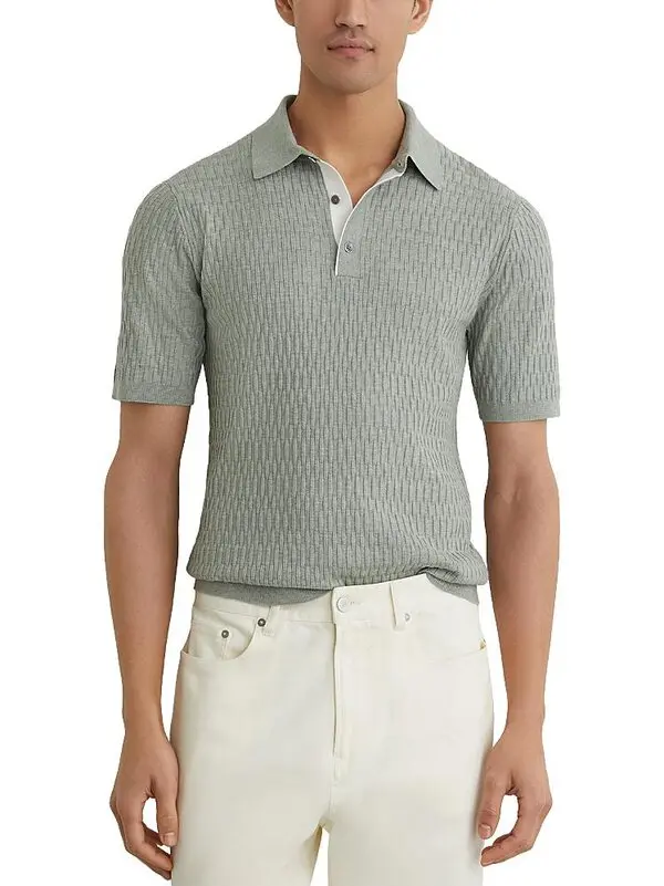 REISS Slim Fit Polo Shirt - Soft Sage